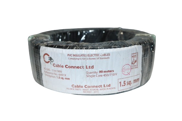 1.5MM Single Core Cable Black (90 MTR ROLL) – Thames Electrical