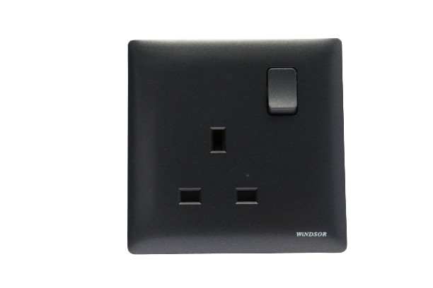 Windsor Innova Black 13A 1 Gang Switched Socket - 91405GB – Thames ...