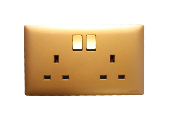 Windsor Innova Golden 13a 2 Gang Switched Socket 91406dy Thames