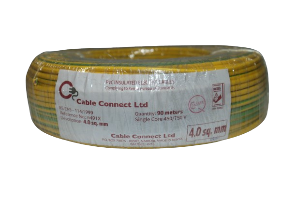 4MM Single Core Cable Yellow/ Green (90 MTR ROLL) – Thames Electrical