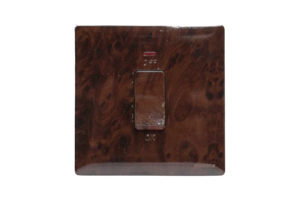 Windsor Innova Wood 1 Gang Double Pole Switch with Neon 20A - 91324WD ...