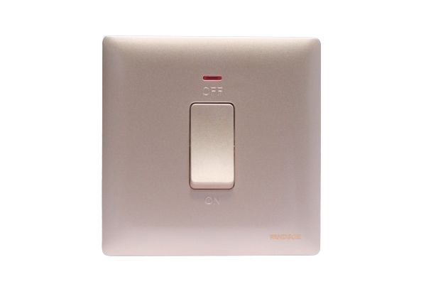 Windsor Innova Gold 1 Gang Double Pole Switch with Neon Indicator 20A ...