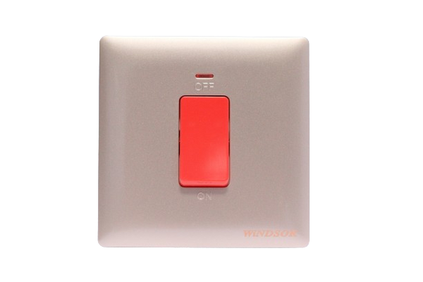 Windsor Innova Gold 1 Gang Double Pole Switch with Neon Indicator 45A ...