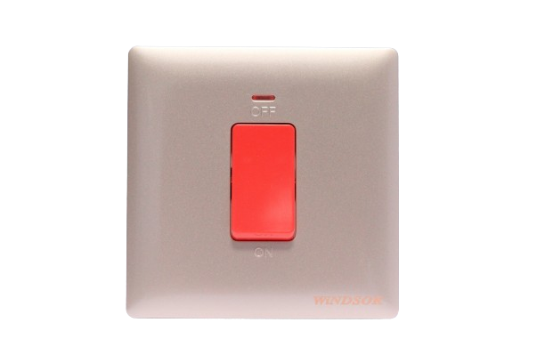 Windsor Innova Gold 1 Gang Double Pole Switch with Neon Indicator 45A ...