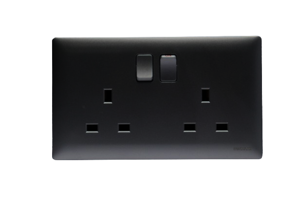 Windsor Innova Black 13A 2 Gang Switched Socket - 91406GB – Thames ...