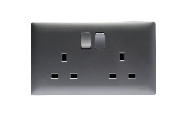 Windsor Innova Grey 13A 2 Gang Switched Socket - 91406GR – Thames ...