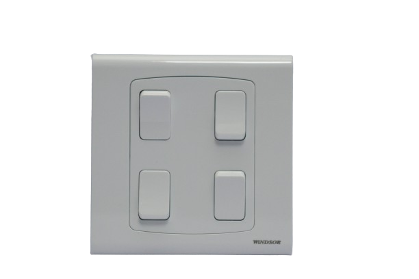 Windsor Royal Star White 4 Gang 2 Way Switch 10A - D364 – Thames Electrical