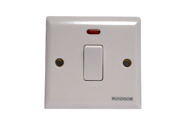 Windsor Ivory 20A 1 Gang Double Pole Switch with Neon Indicator - E324 ...