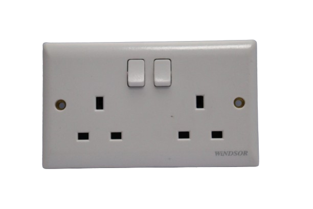 Windsor Ivory 13A 2 Gang Switched Socket - E406 – Thames Electrical