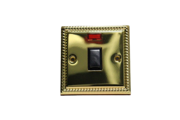 Windsor Noble Gold 20A 1 Gang Double Pole Switch with Neon Indicator ...