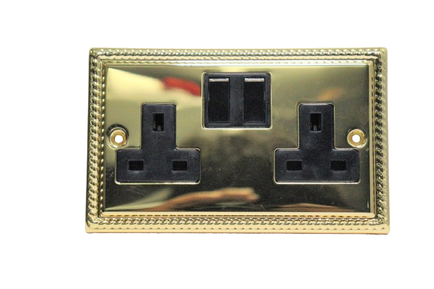 Windsor Noble Gold 13A 2 Gang Switched Socket - G406 – Thames Electrical