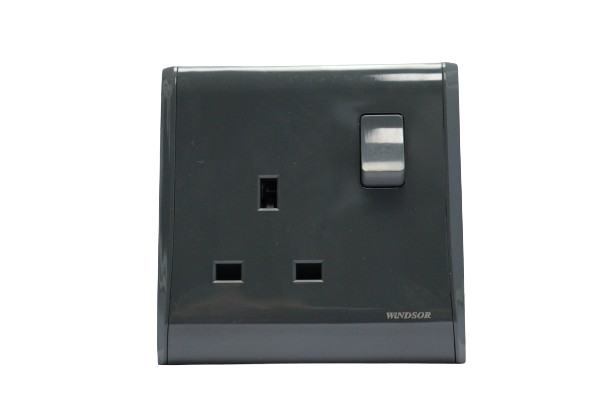 Windsor Pioneer Gun Metal 13A 1 Gang Switched Socket - P405DH – Thames ...