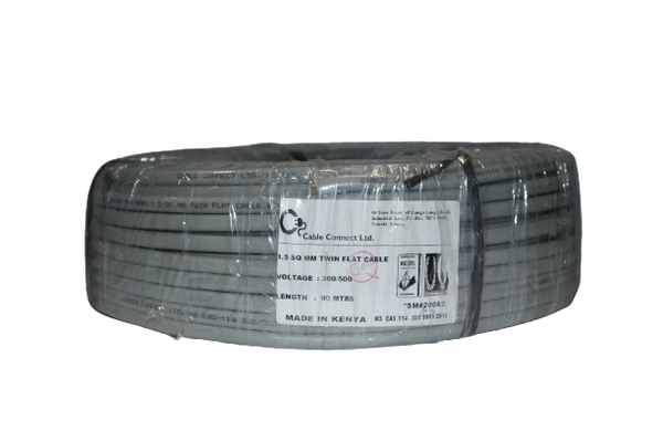 1.5MM Twin Flat Cable Grey (90 MTR ROLL) – Thames Electrical
