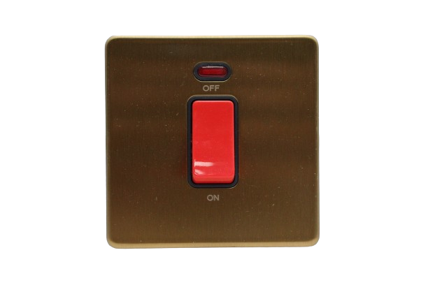 Windsor VIP Gold 45A 1 Gang Double Pole Switch with Neon Indicator - V ...