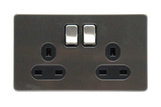 Windsor VIP Chrome 13A 2 Gang Switched Socket, Single Pole - VC406Y ...