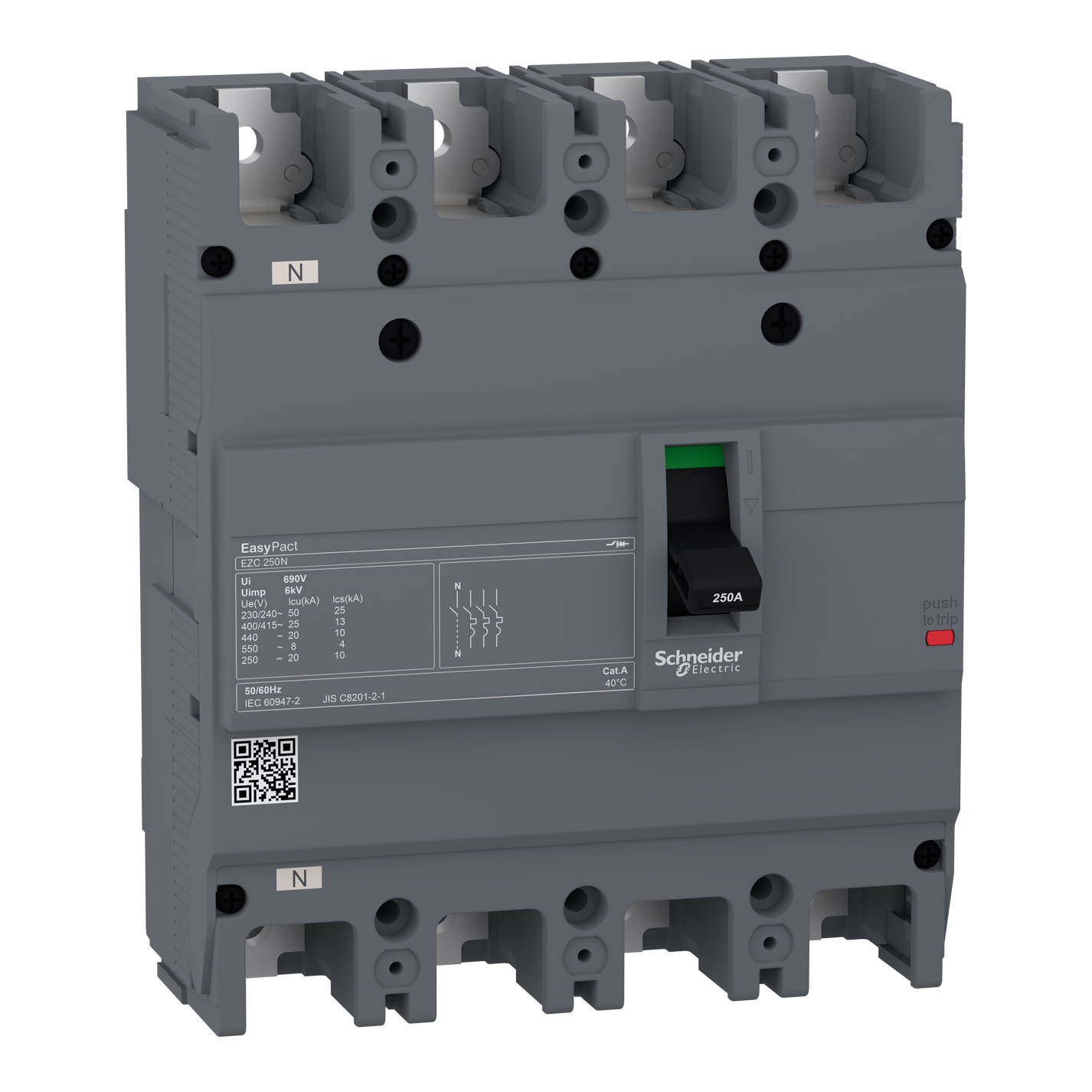 250A 4 Pole MCCB 25kV EasyPact (EZC250N4250) Schneider – Thames Electrical